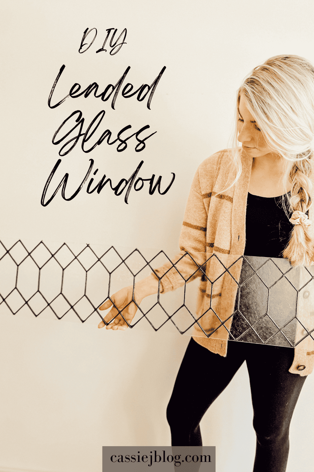 How to Create an Inexpensive DIY Faux Leaded Glass Window - Cassie Jean
