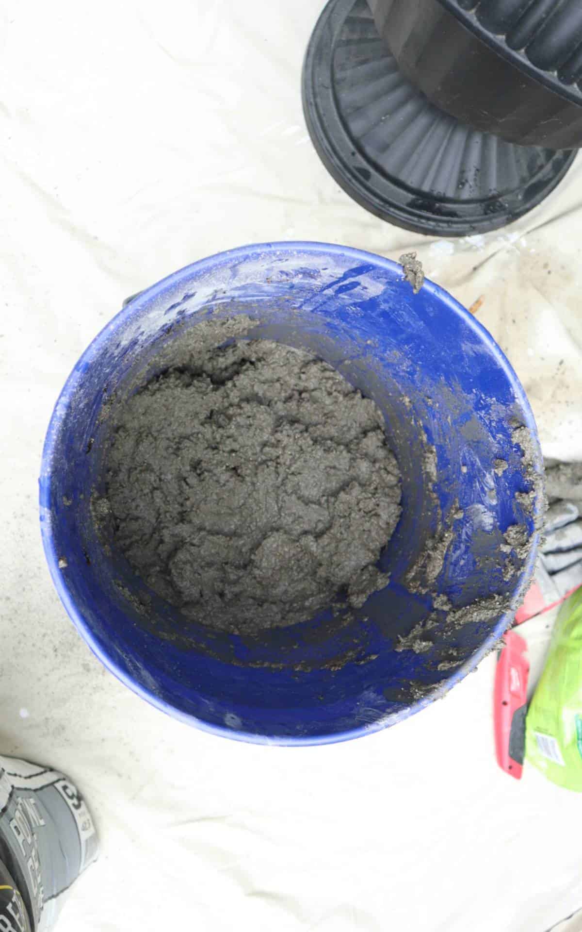 DIY Faux Aged Stone Planter (From Plastic Pot) - Cassie Jean