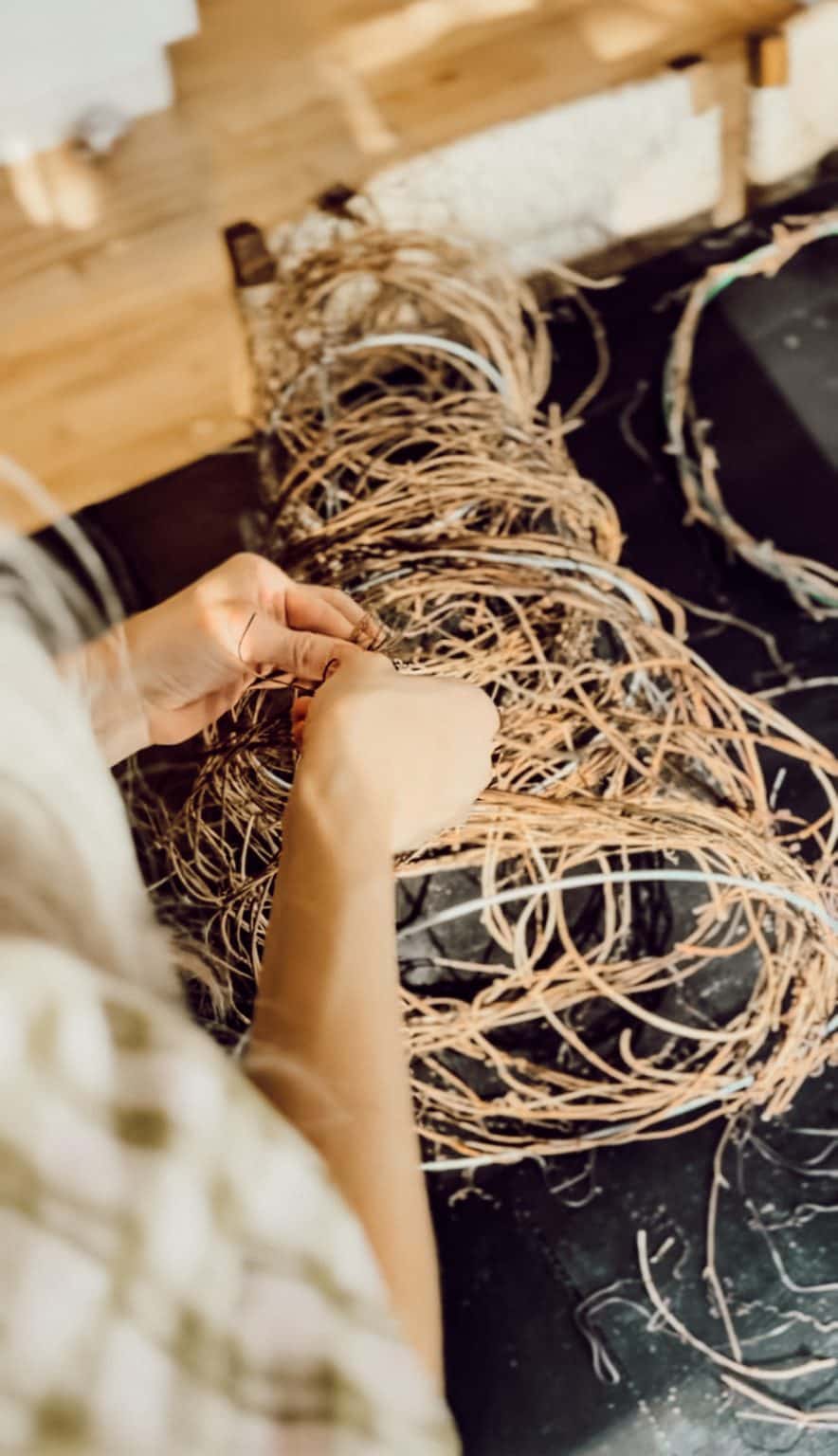 DIY Halloween Grapevine Witch Hat (Pottery Barn Hack!) - Cassie Jean
