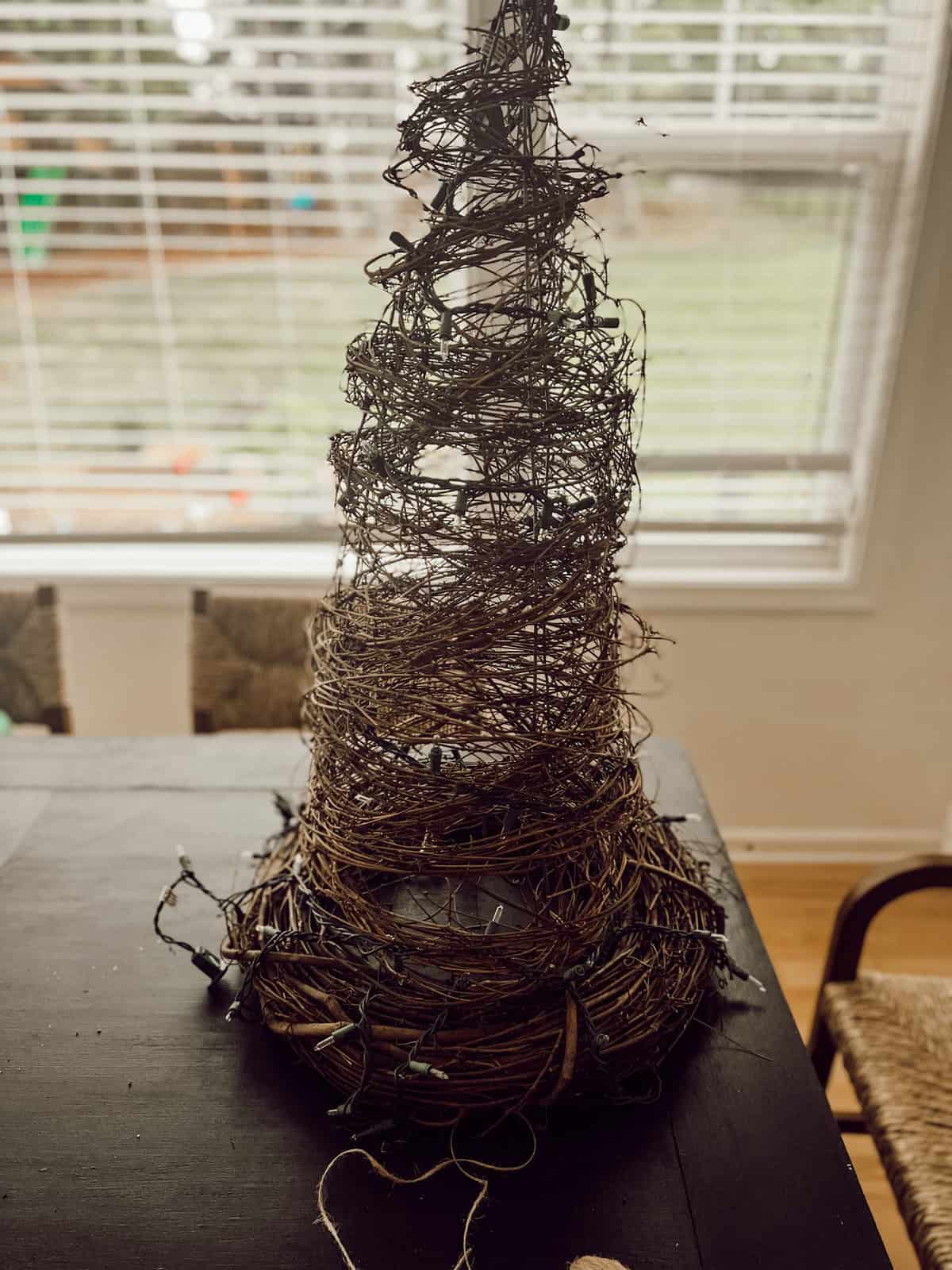 DIY Halloween Grapevine Witch Hat (Pottery Barn Hack!) - Cassie Jean