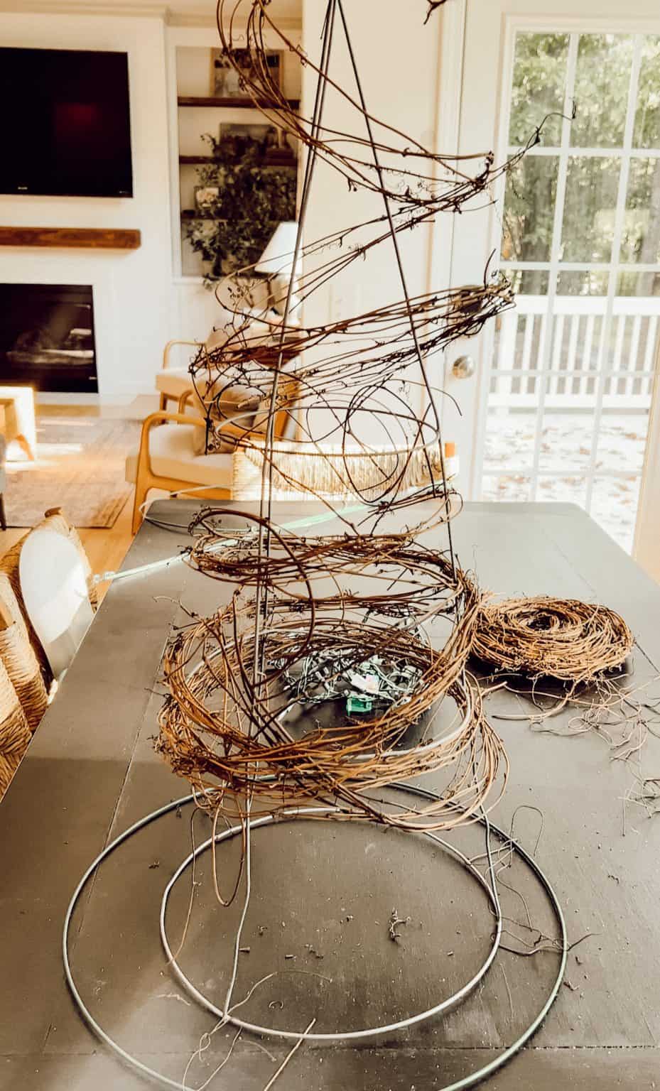 DIY Halloween Grapevine Witch Hat (Pottery Barn Hack!) - Cassie Jean