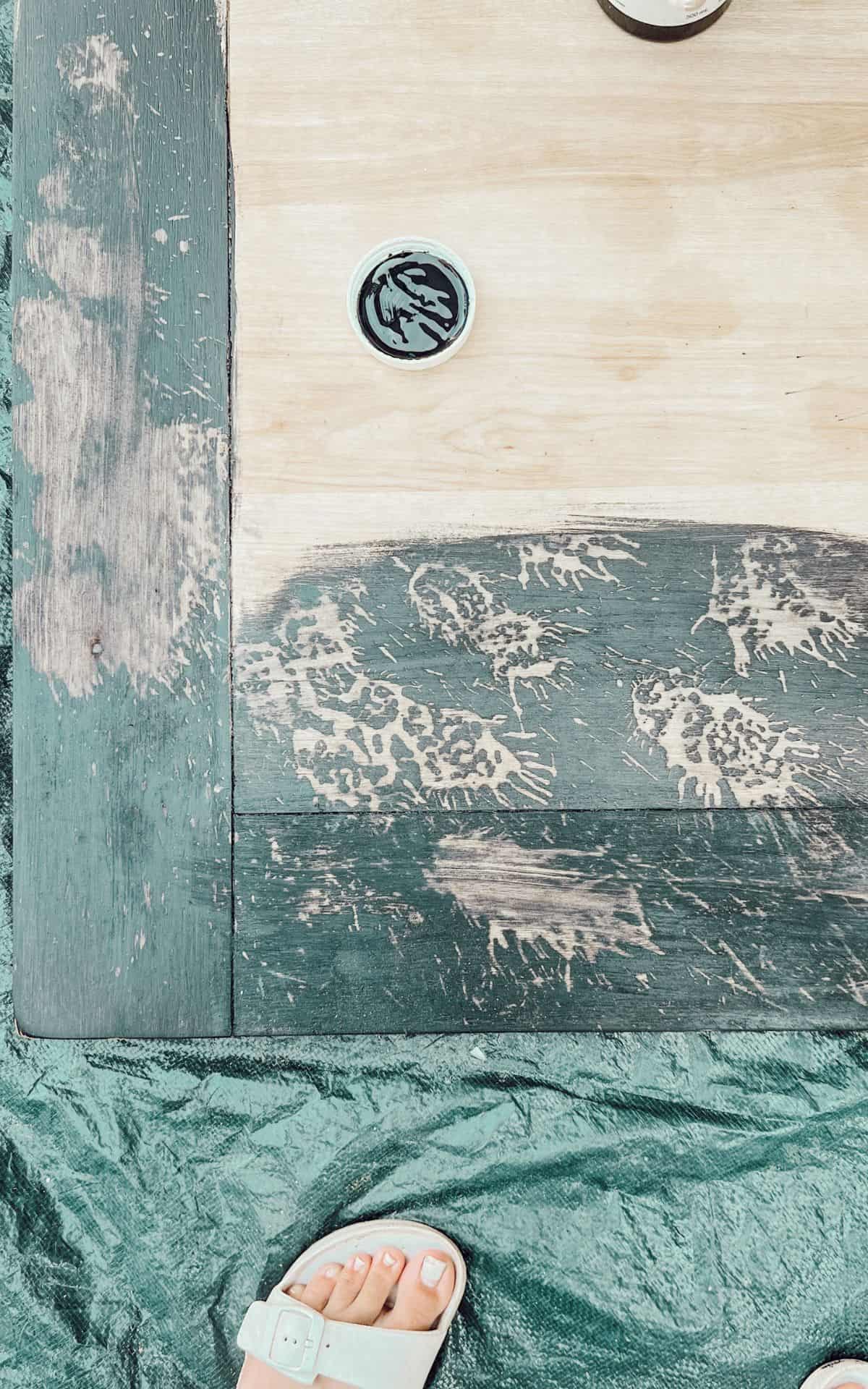 How to Refinish a Damaged Veneer Table Top (Under $35!) - Cassie Jean