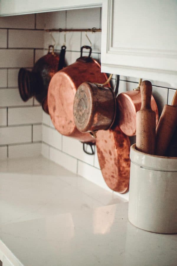 How to make a DIY Brass Pot Rail for less than $20 - Cassie Jean