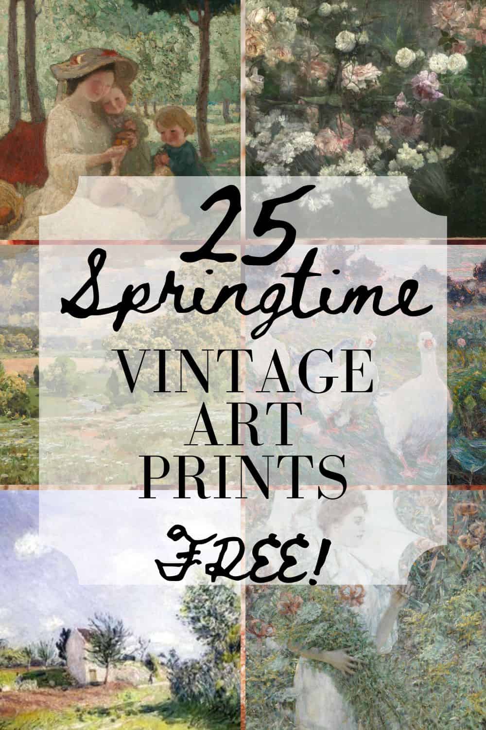 25+ FREE Vintage Art Printables for Spring - Cassie Jean