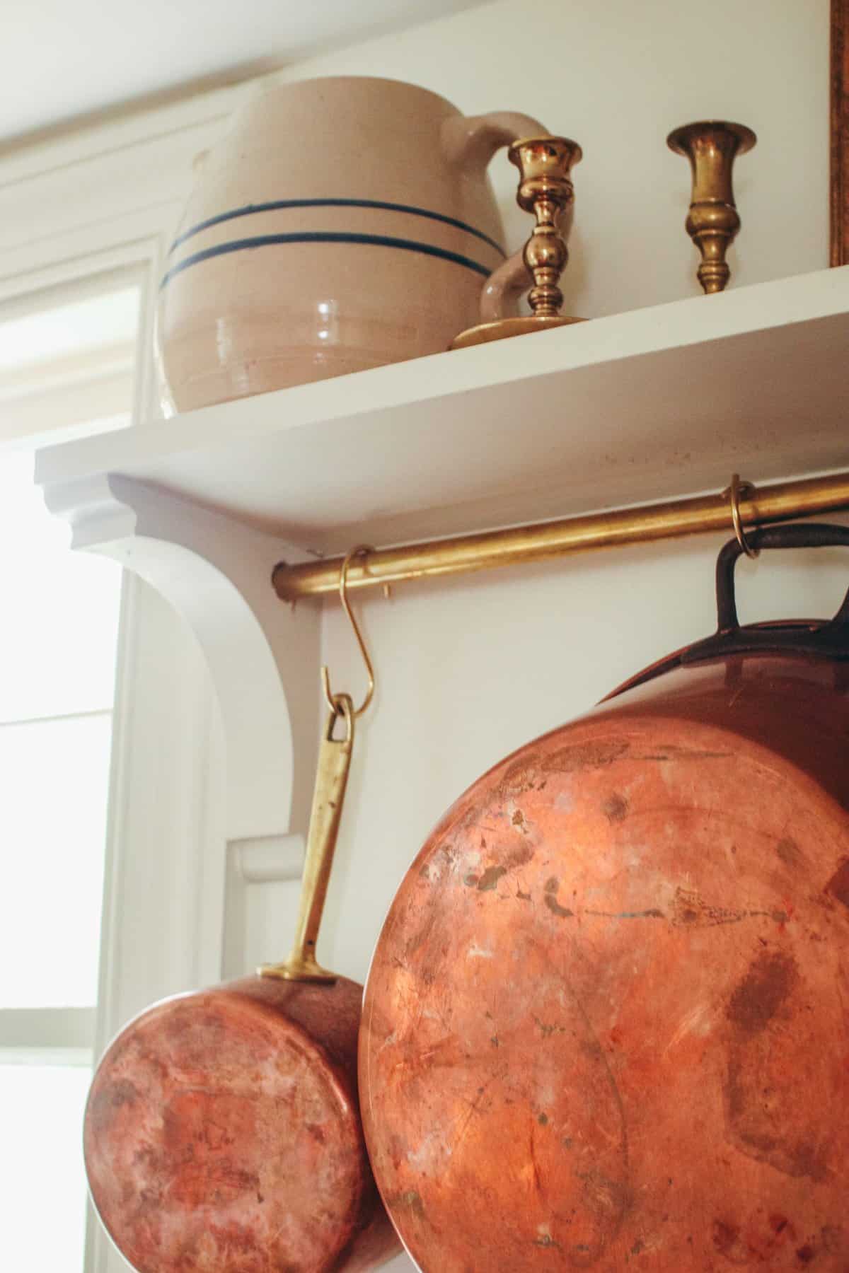 One Room Challenge Week 6: Custom Pot Rail Shelf DIY - Cassie Jean