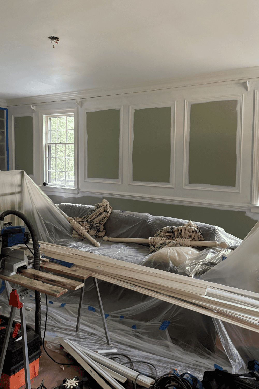 How We Transformed Our Living Room with Custom Box Trim Wall Molding ...